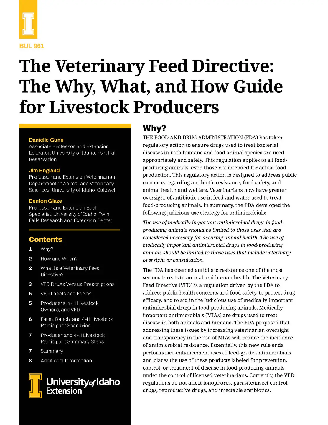 The Veterinary Feed Directive | University of Idaho
